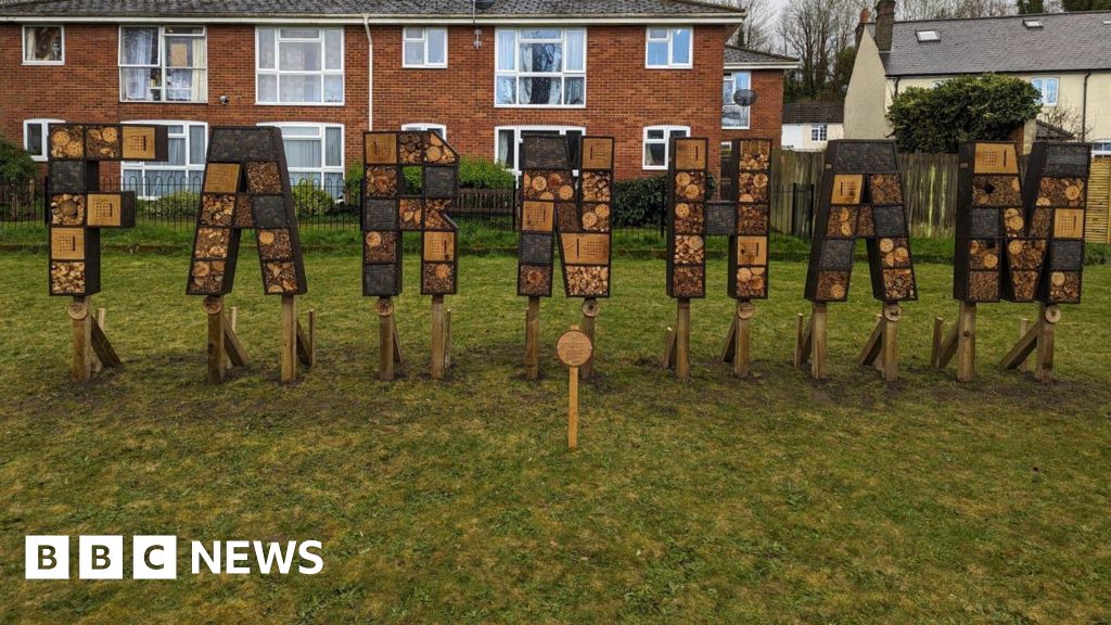 Farnham: Hollywood-inspired bug hotel unveiled - BBC News