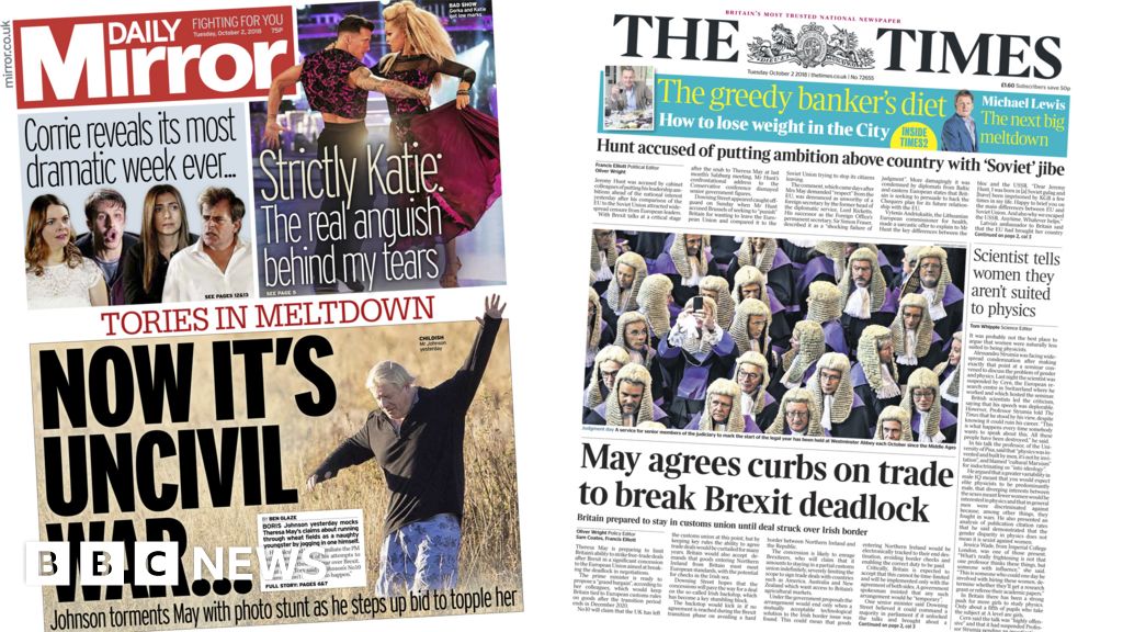 Newspaper headlines: Brexit, Boris Johnson, and a field of wheat