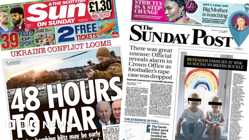 Scotland's papers: '48 hours to war' and footballer rape case claims ...