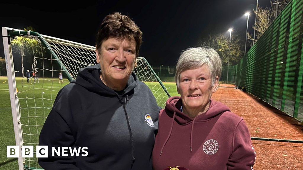 The Wales women football teammates playing together 44 years on - BBC News