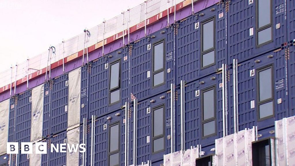 The seven-storey flats built Lego-style - BBC News
