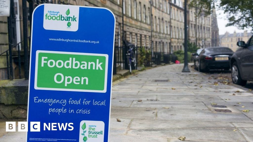 Food bank parcel numbers in Scotland hit record high - BBC News