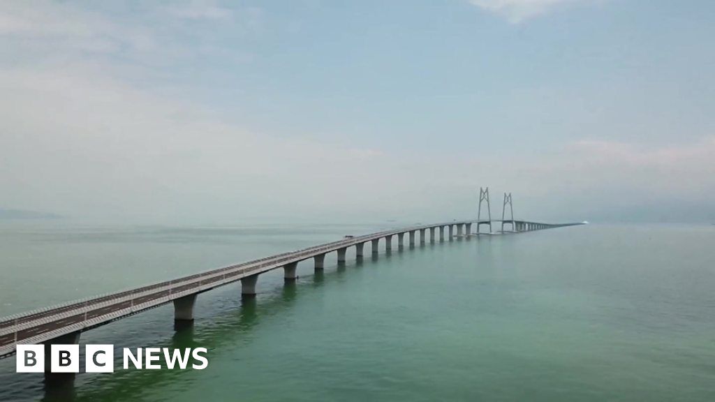 China opens longest sea bridge - BBC News