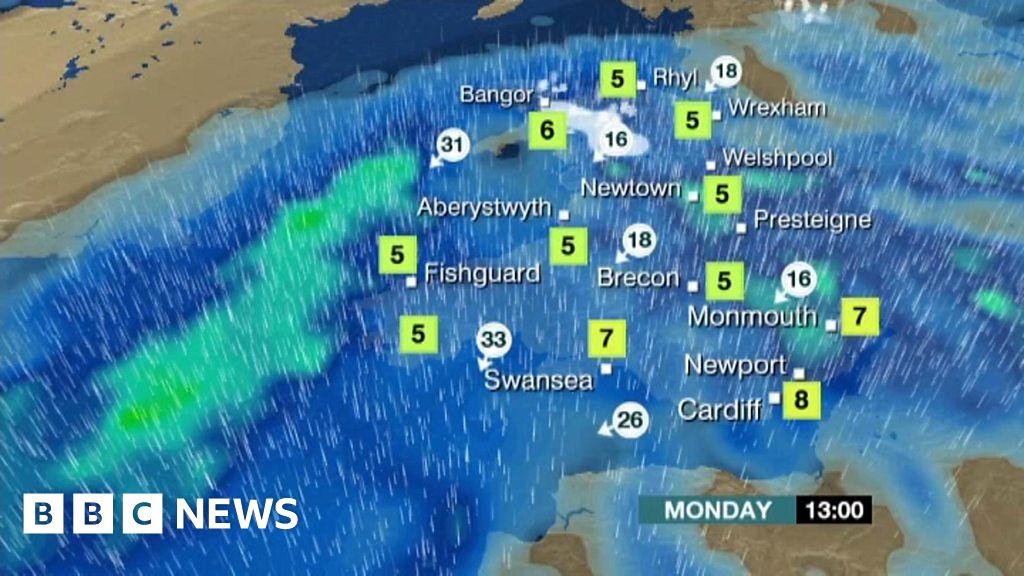 Heavy rain weather warning issued across Wales - BBC News