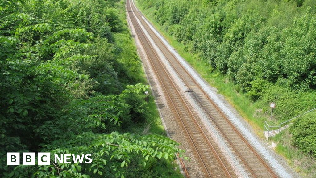 Train near-miss: Worker narrowly avoids being hit - BBC News