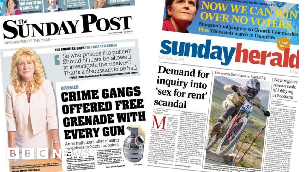 The Papers: 'Free grenade with every gun for Scots mobsters' - BBC News