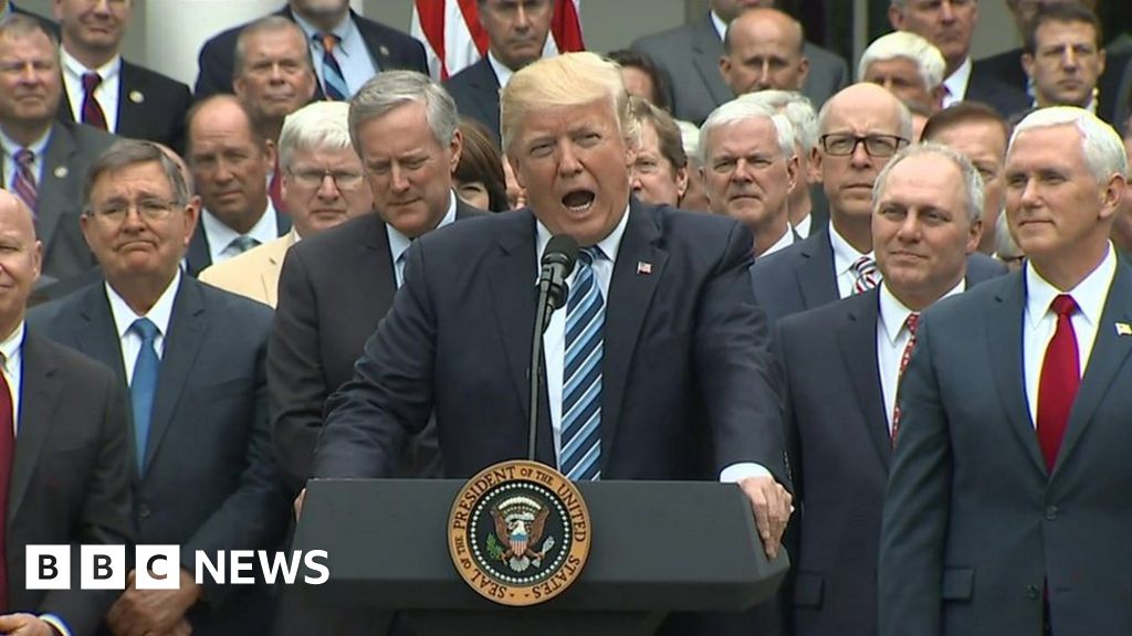 Trump and Republicans cheer vote on healthcare - BBC News