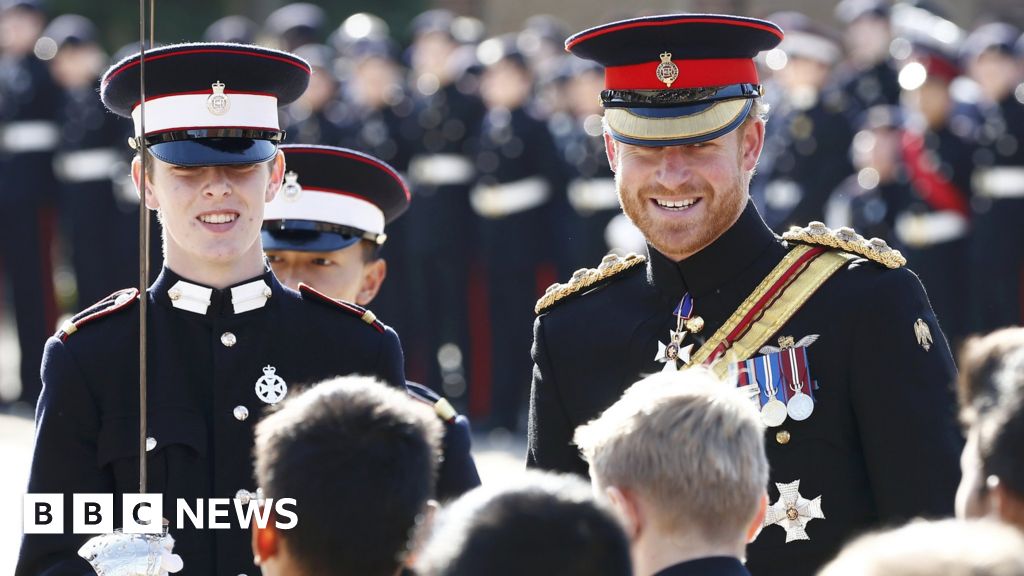 Prince Harry surprises Duke of York's Military School students - BBC News