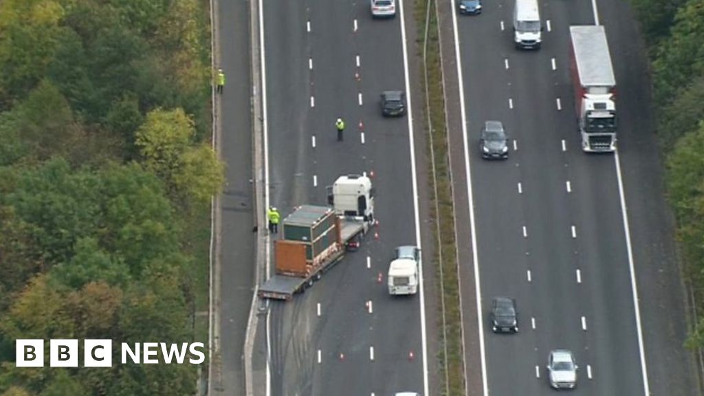 Helicopter footage shows M4 fatal crash scene