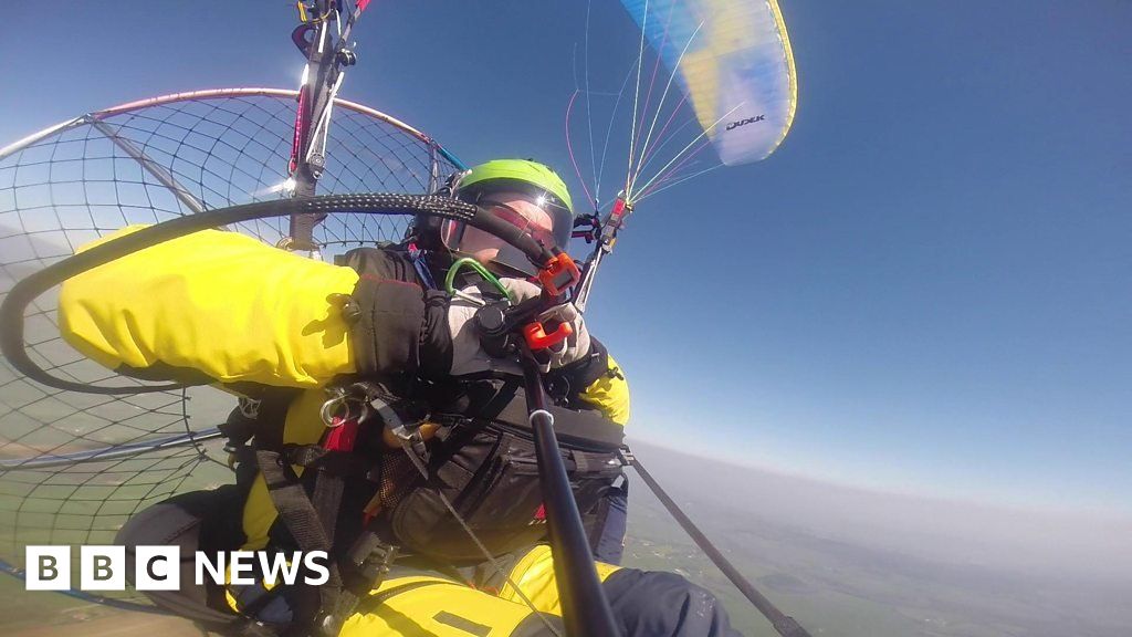 RAF pilot Giles Fowler flies paramotor from Pembrokeshire to Suffolk