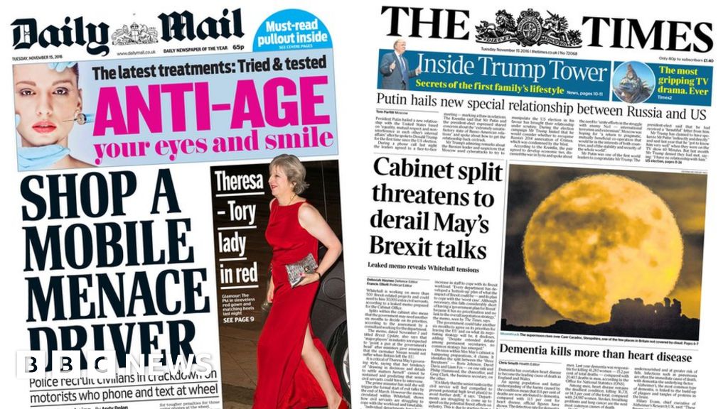 Newspaper headlines: Brexit plans and Farage's relevance - BBC News