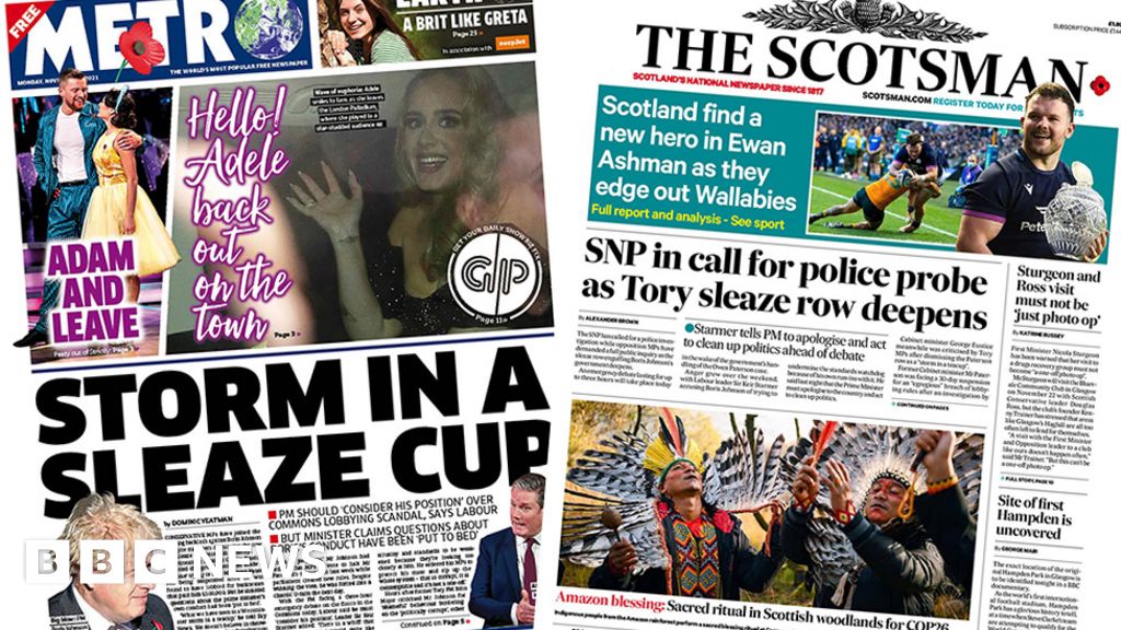 Scotland's papers: Tory 'sleaze' row and SQA strike set to hit exams ...