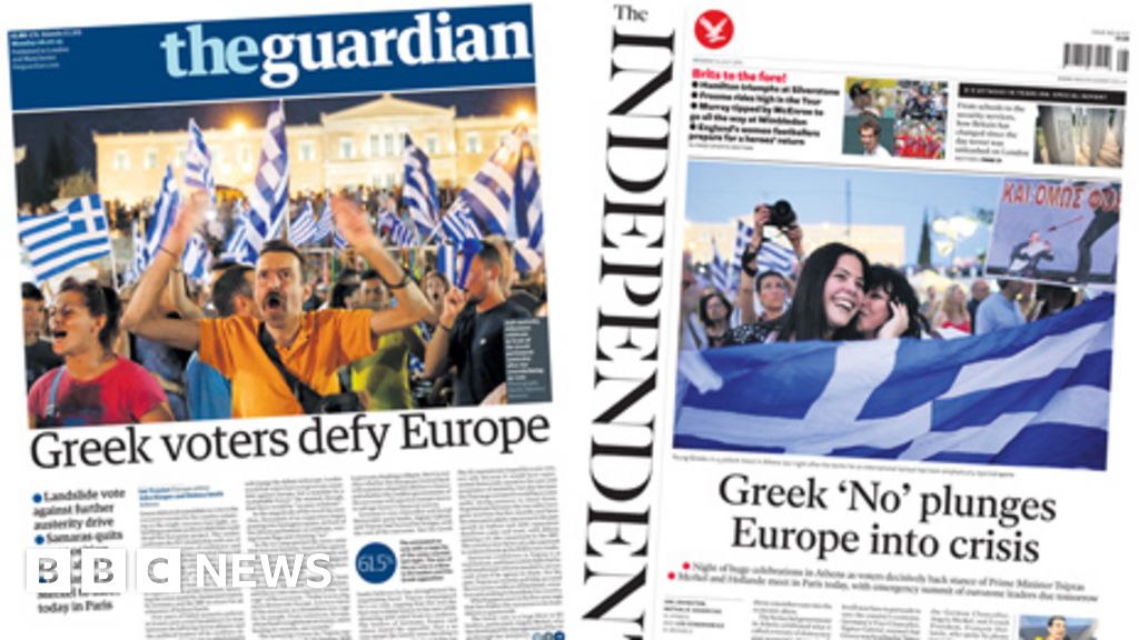 Newspaper headlines: Greek referendum, royal christening and Wimbledon ...