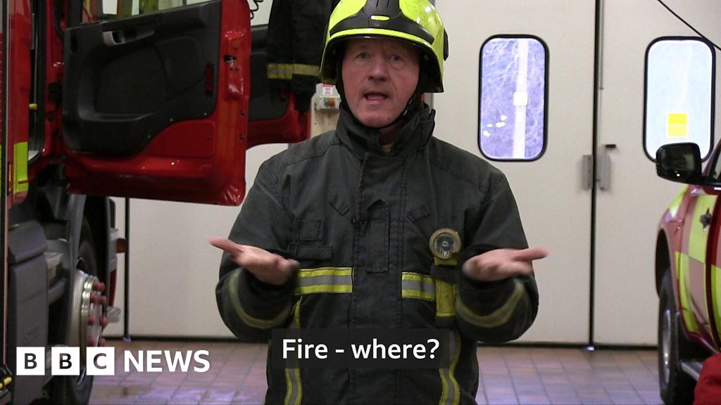 Firefighters learning sign language in case of an emergency - BBC News