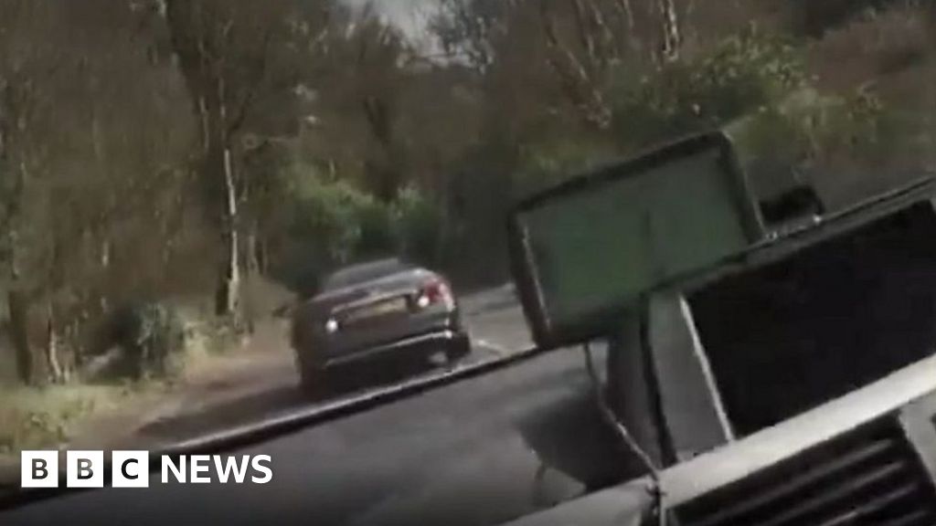 Essex police car rammed by reversing Mercedes in Dedham - BBC News