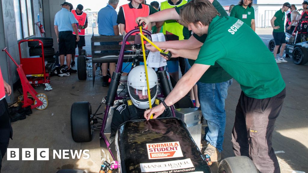 Engineering students in pole position at Silverstone - BBC News