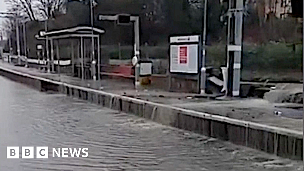 Video shows gushing water turning Rye House station 'into a river'