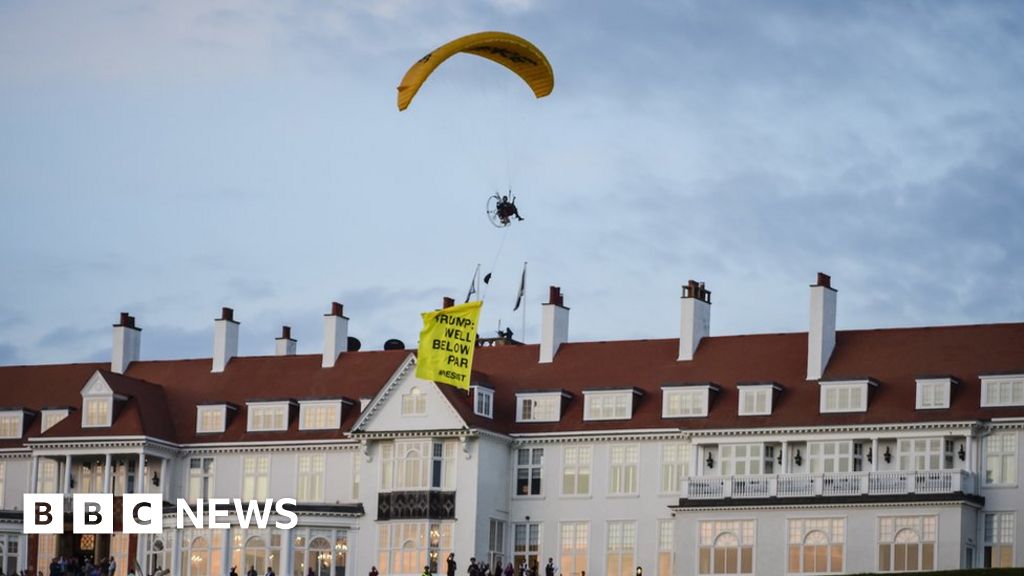 Second man reported over Trump paraglider protest at Turnberry