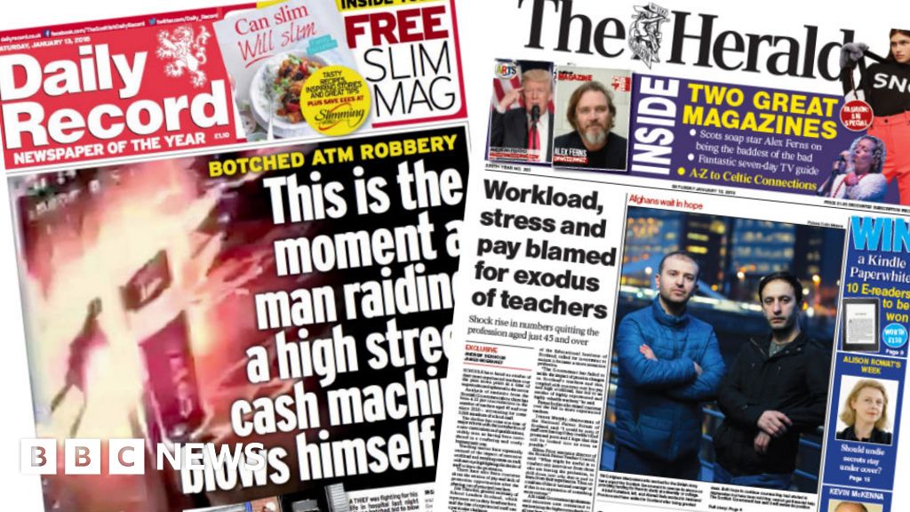 The papers: Botched cashpoint robbery - BBC News