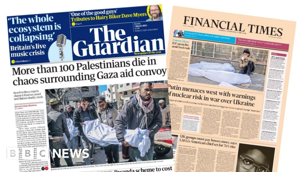 Newspaper headlines: Conflicting Gaza death accounts and police vetting failures - BBC News