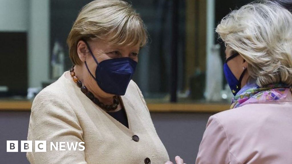 Merkel avoids handshake with EU's von der Leyen