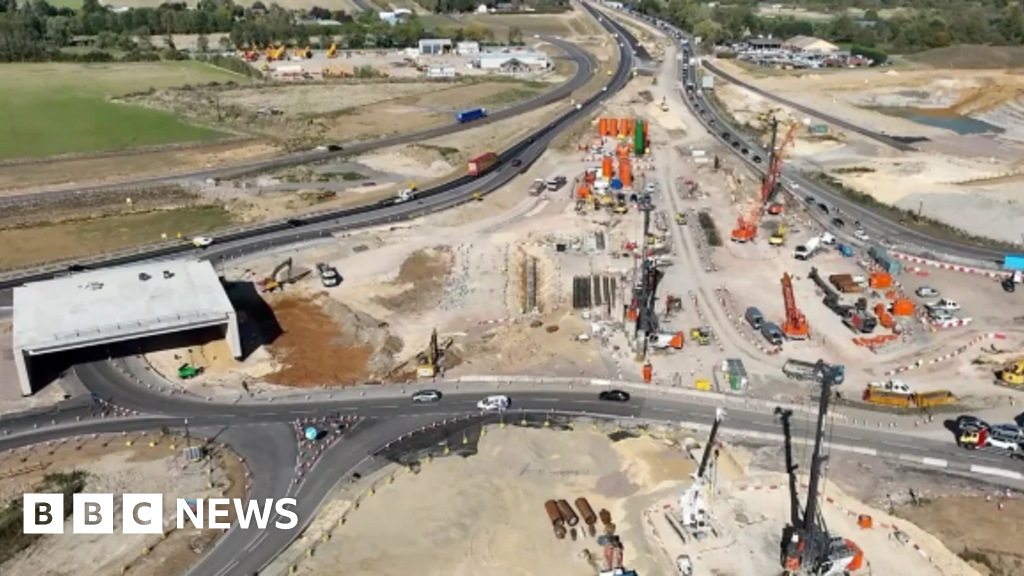 Halfway point of A428 Black Cat project is marked with drone film