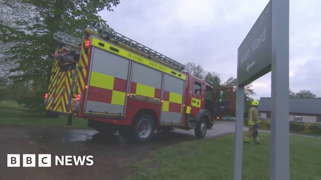 Llanarth Court Hospital: 60 firefighters sent to blaze - BBC News