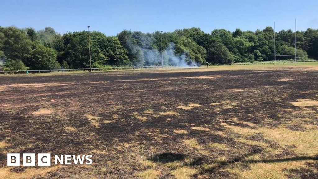 Swansea rugby club Vardre RFC 'devastated' by pitch fire - BBC News