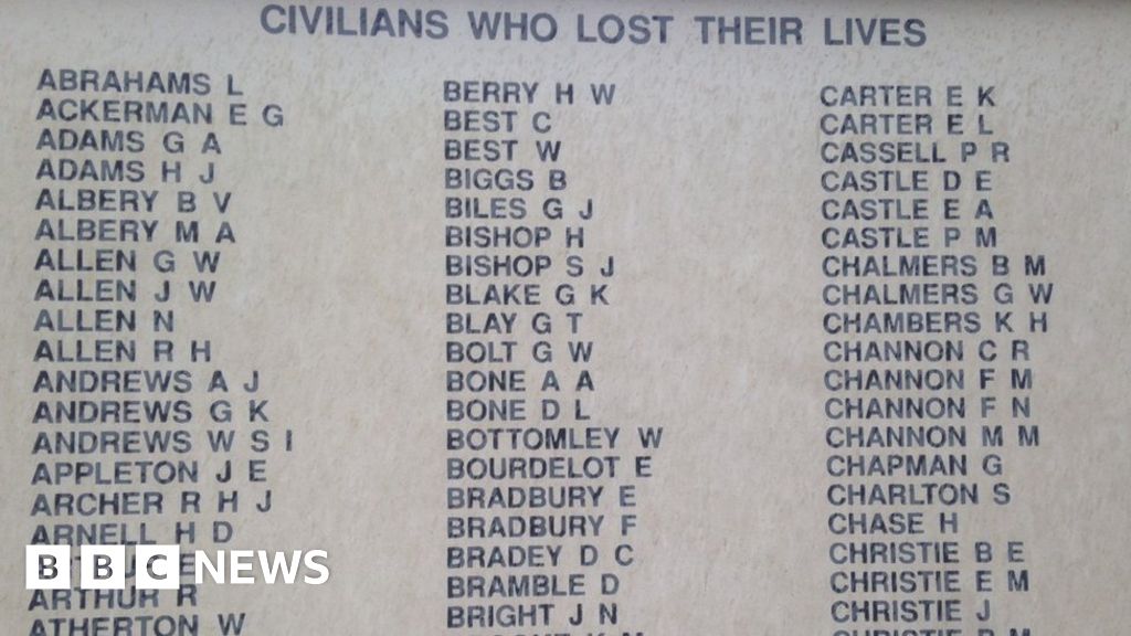 Civilian Names Added To Portsmouth WW2 Memorial BBC News Civilian Names Added To Portsmouth WW2 Memorial BBC News