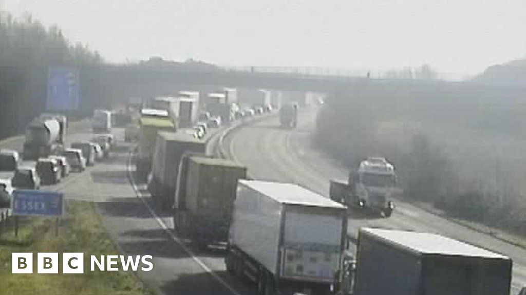 M11 reopens after horsebox overturns near Saffron Walden
