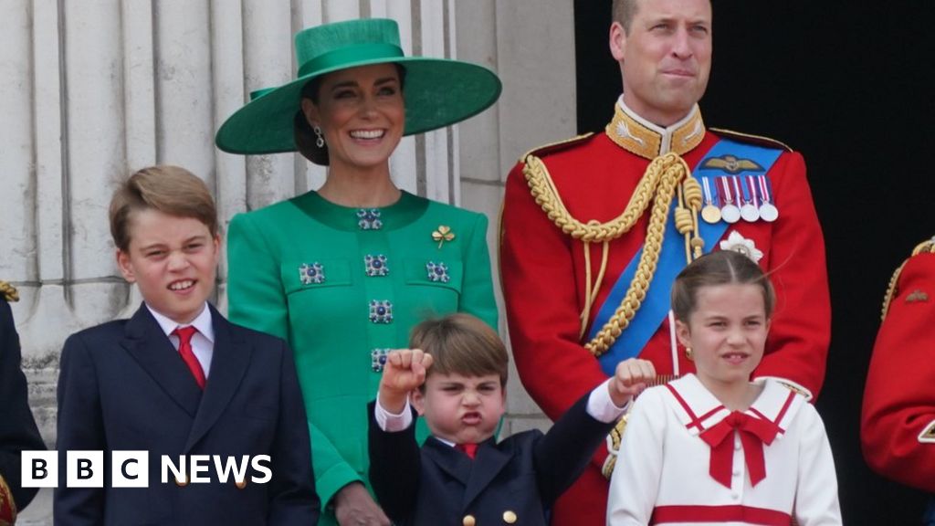 Prince Louis delights crowd as grandchildren watch King's first ...