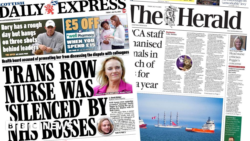 Scotland's papers: Trans row nurse 'silenced' and votes at 16