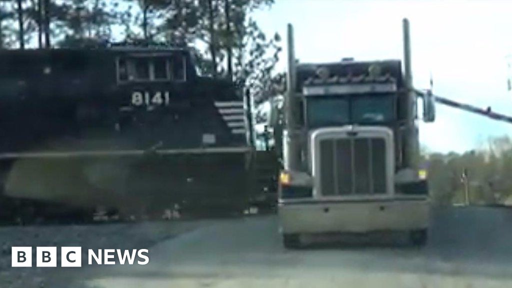 Two trains hit trucks on crossings in Georgia, US