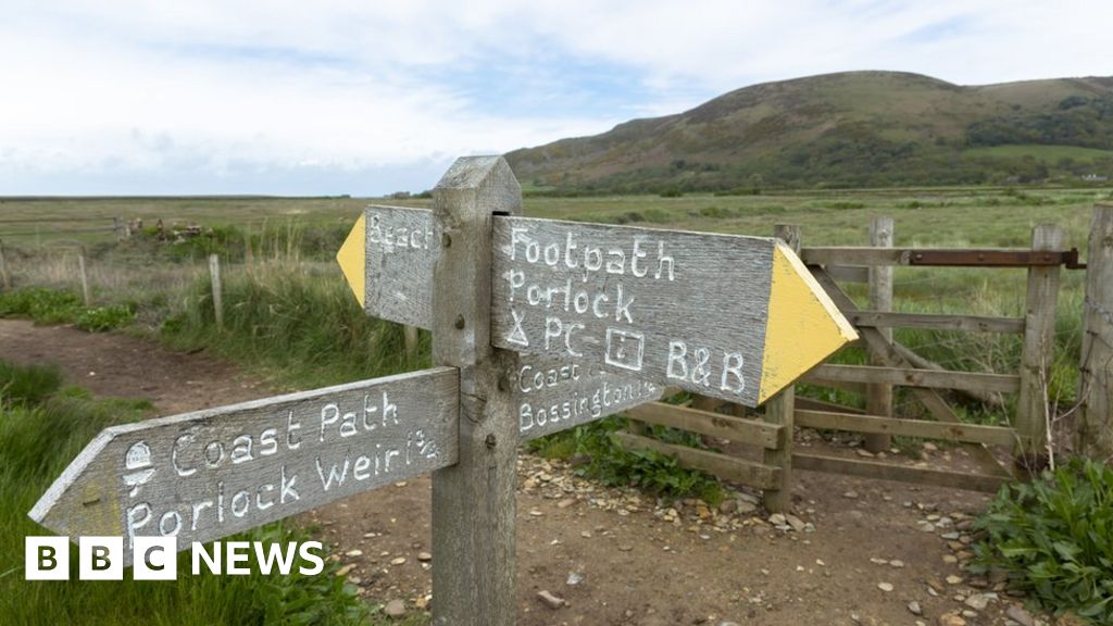 Trapped walker rescued from coastal path sea rocks - BBC News