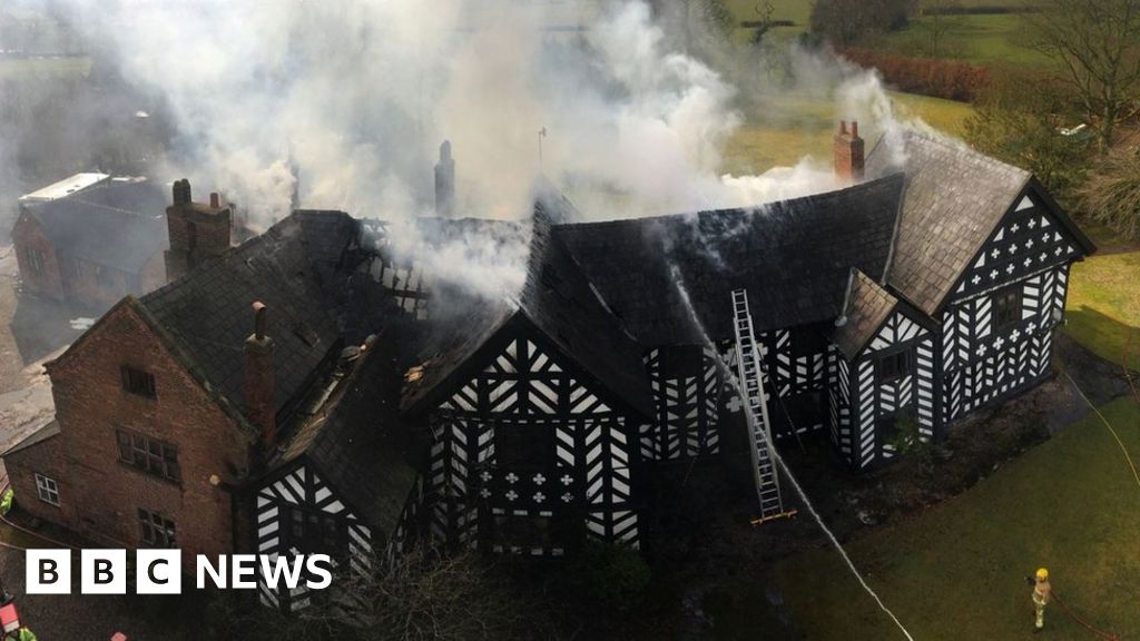Grade I listed Haslington Hall damaged in fire - BBC News