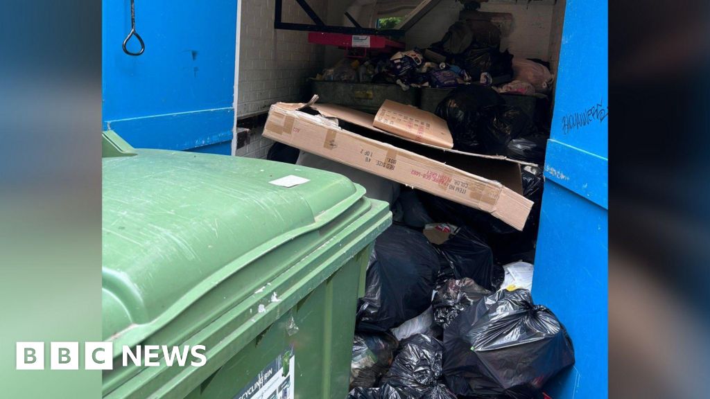 Peterborough residents angry about overflowing bins at flats - BBC News