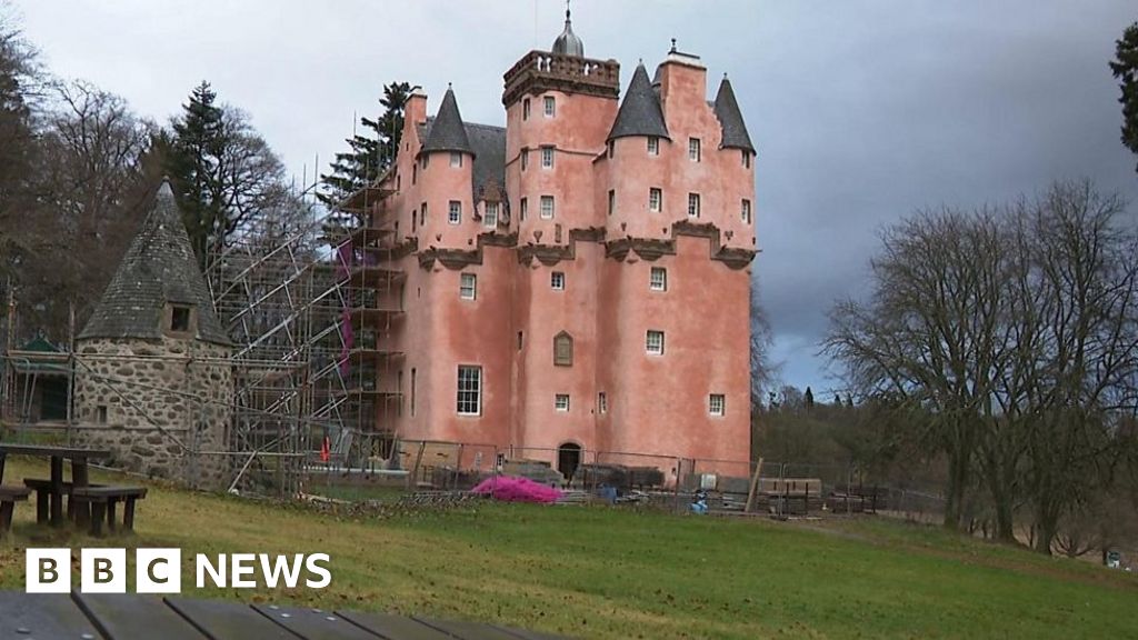 Craigievar castle that inspired Disney is pretty in pink again