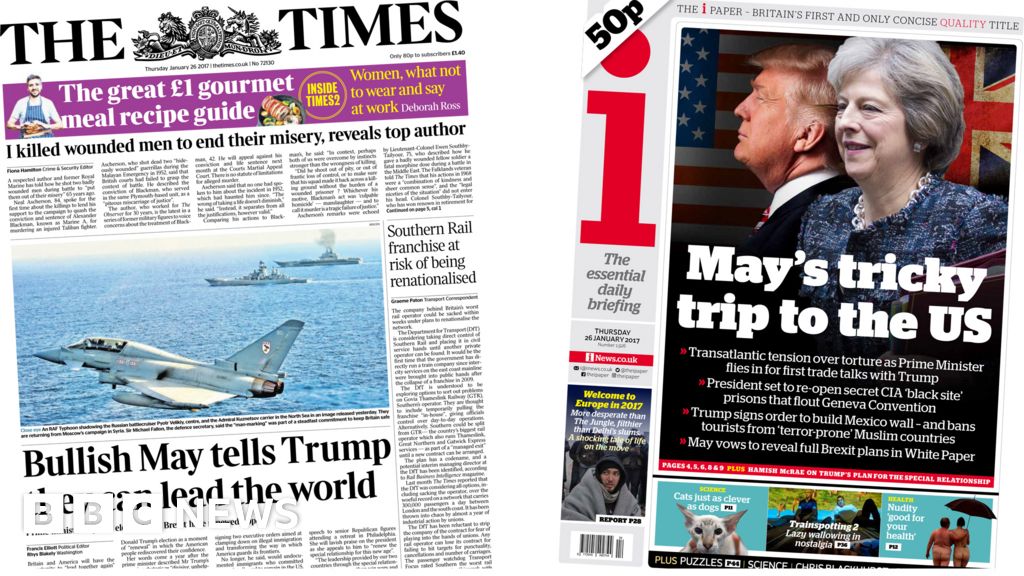 Newspaper headlines: UK and US 'can lead together again' - BBC News