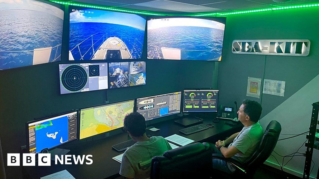 Driving a robot boat on the other side of the world - BBC News