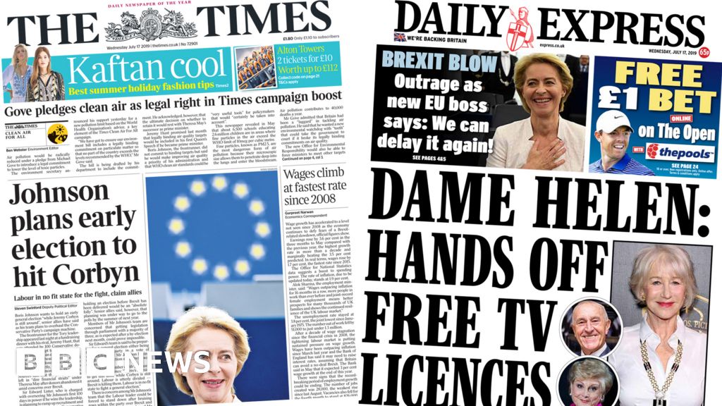 Newspaper headlines: General election murmurs and TV licence pleas