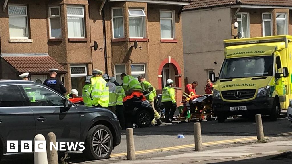 Woman trapped in car as crash shuts Cardiff road