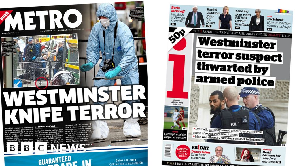 Newspaper headlines: Focus on Westminster terror arrest - BBC News