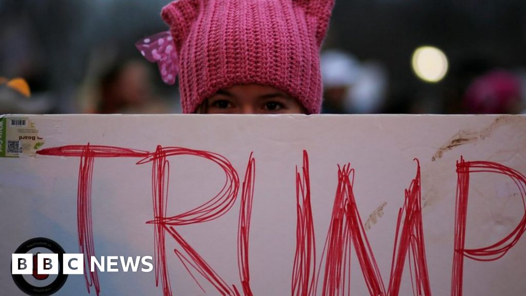 Trump: Protesters and supporters on their messages to each other - BBC News