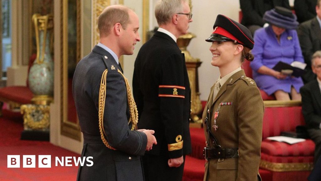 Transgender ex-Army officer awarded MBE by Prince William - BBC News