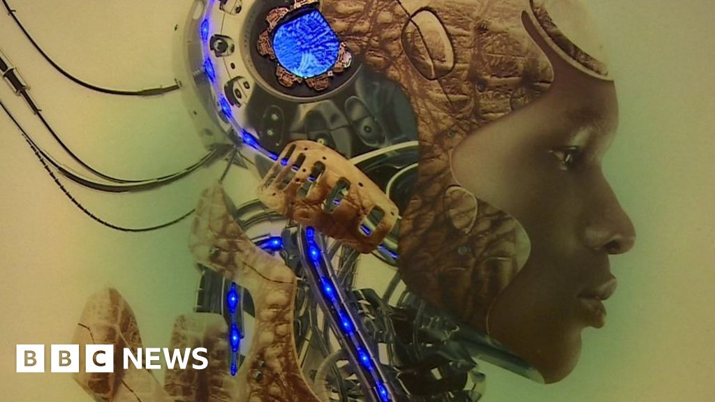 Angolan artist's futuristic 'robots with hearts' - BBC News