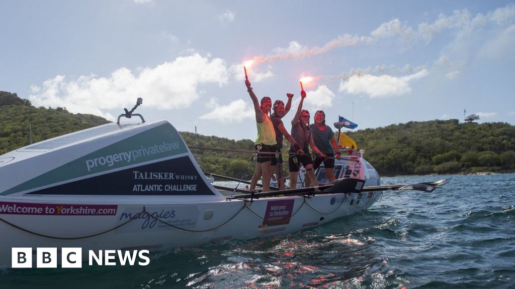 The Yorkshire Rows claim Atlantic record - BBC News