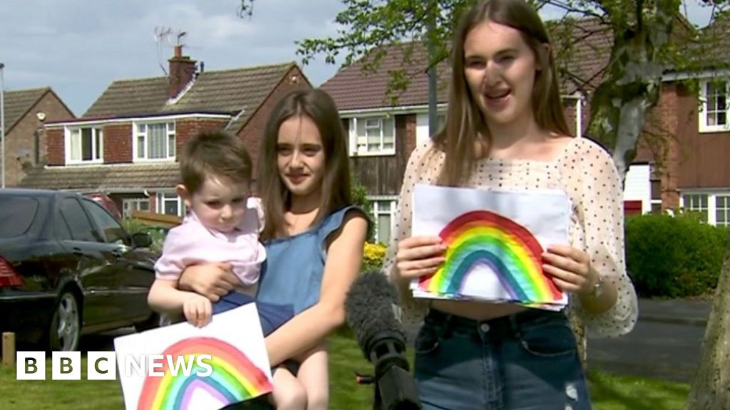 More than 100 rainbows produced for residents in Rugeley - BBC News