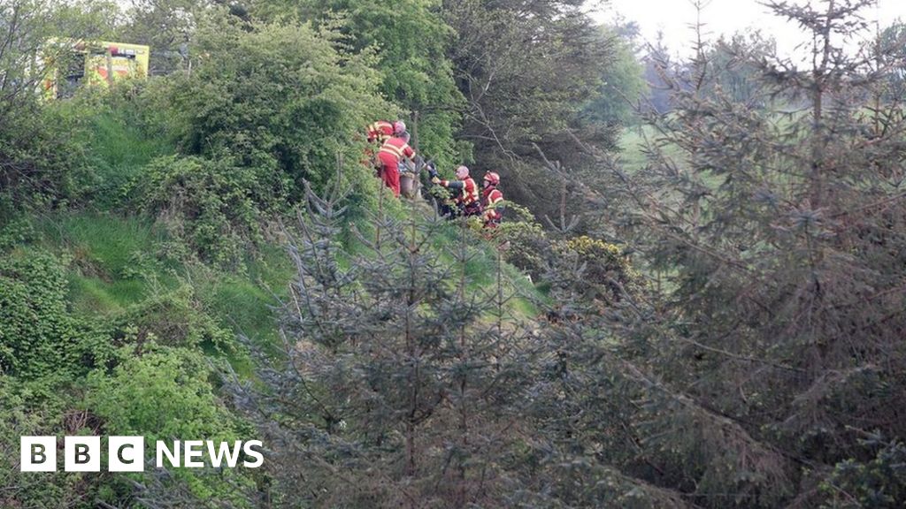 County Tyrone: Two rescued after gyrocopter crash-lands - BBC News