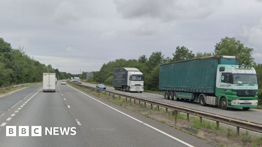 Driver dies after crash with lorry on A42