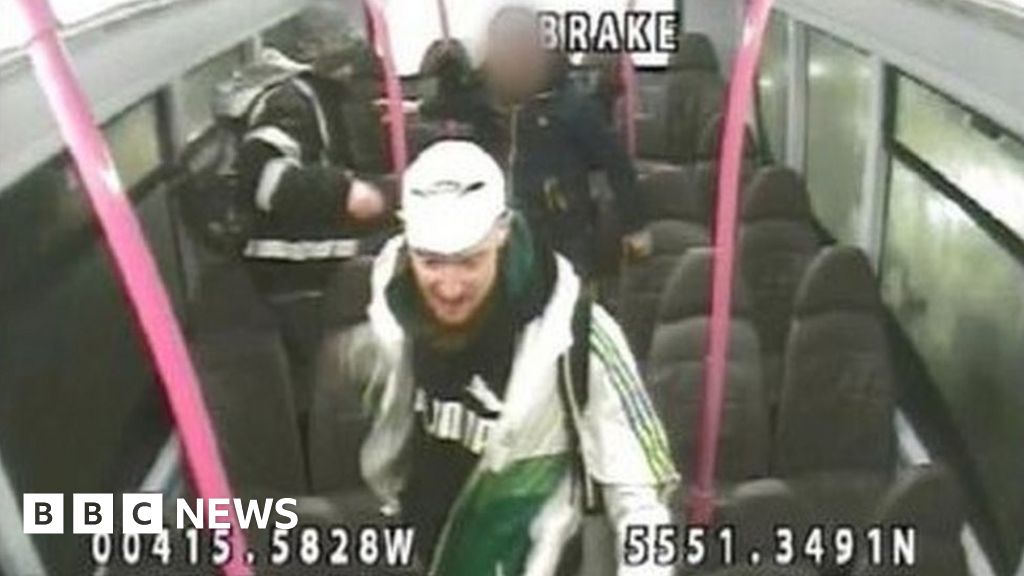 CCTV images appeal over 'brutal' bottle attack on bus - BBC News